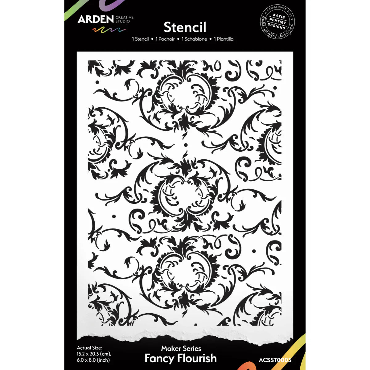 Arden Creative Studio - Maker Series Fancy Flourish 6in x 8in Stencil ...