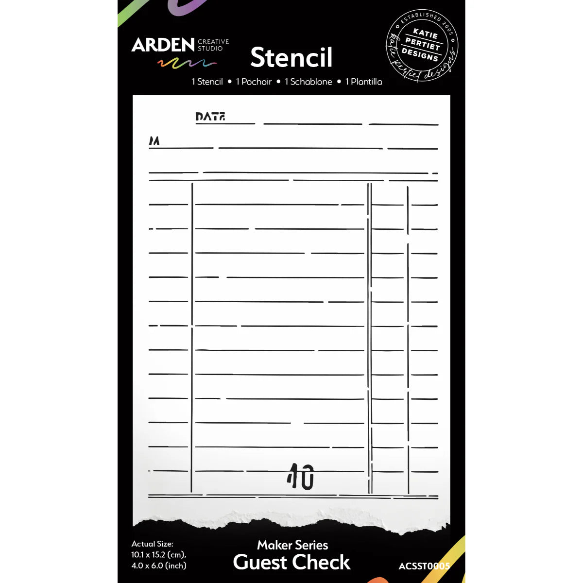 Arden Creative Studio - Maker Series Guest Check 4in x 6in Stencil ...