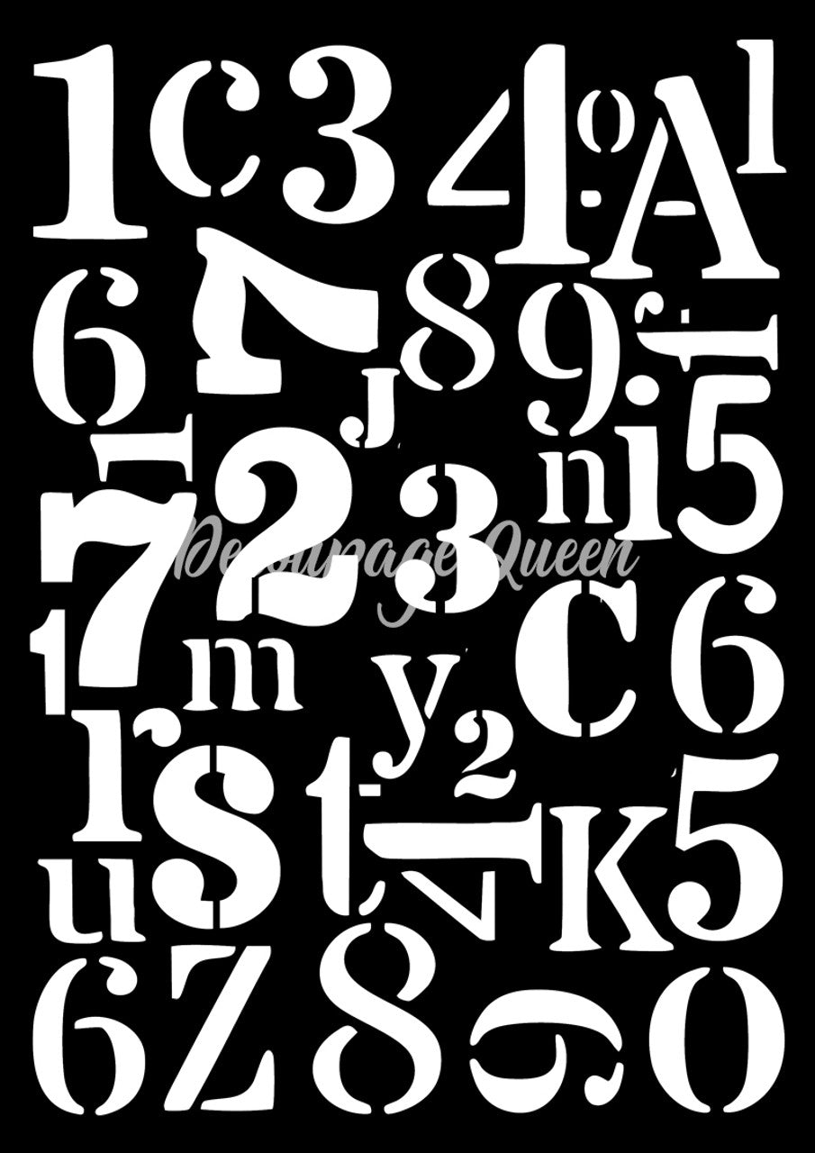 Decoupage Queen Stencil - Number Collage — Root & Company