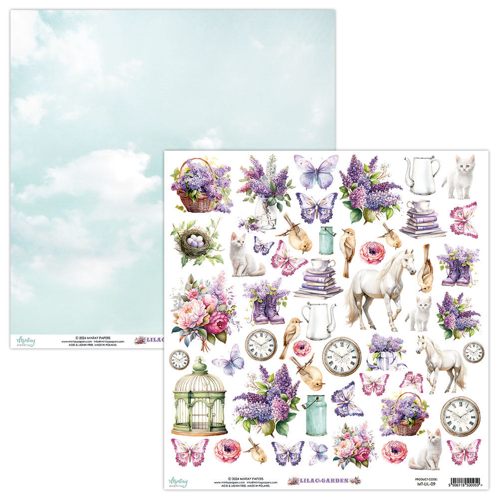 Mintay Papers - Lilac Garden Collection - 12 x 12 Double Sided Paper ...