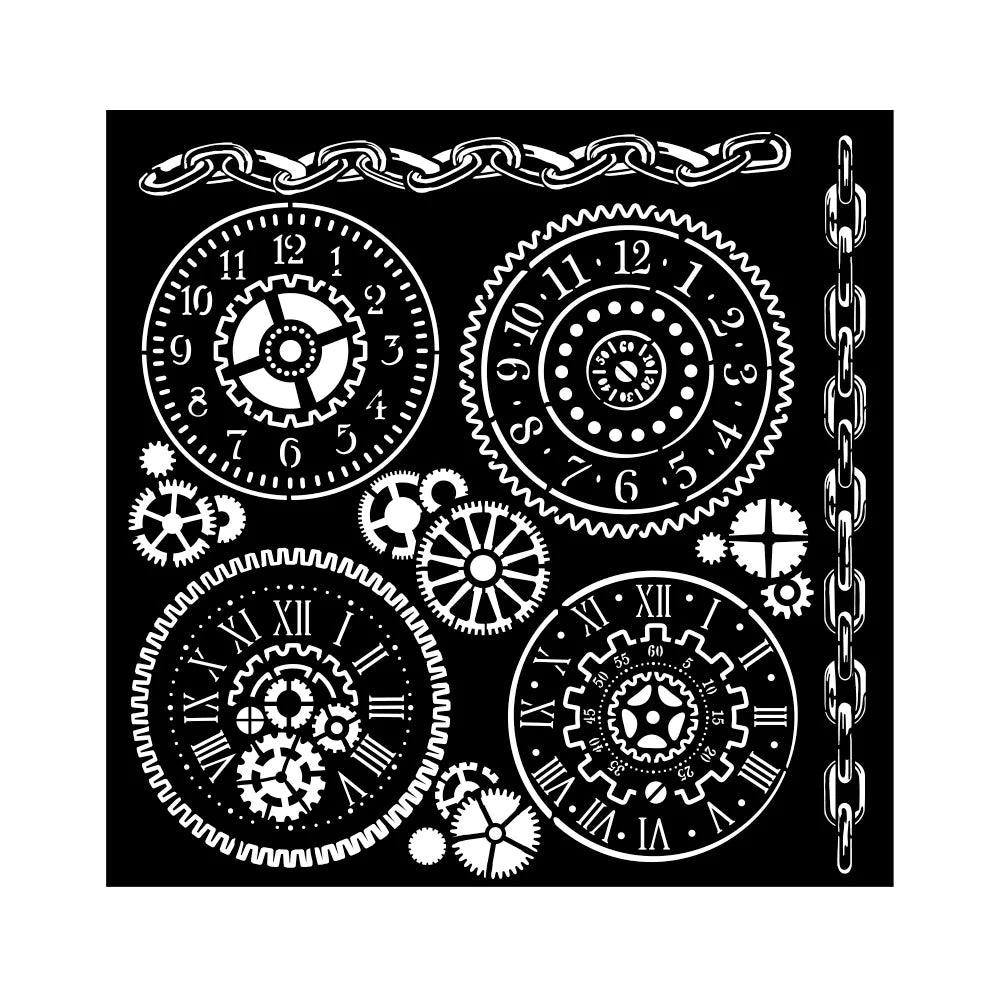 Stamperia Voyages Fantastiques Gears Stencil — Root & Company